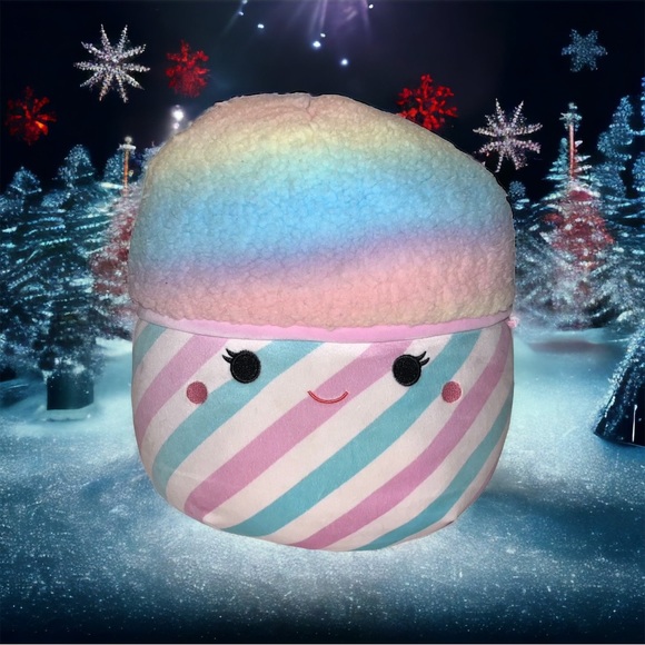 Toys | Squishmallow 12 Bevin Rainbow Pastel Cotton Candy Snowcone Fuzzy ...